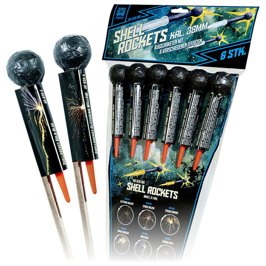 Raketen, Raketensortiment für Silvester im Feuerwerk-Shop